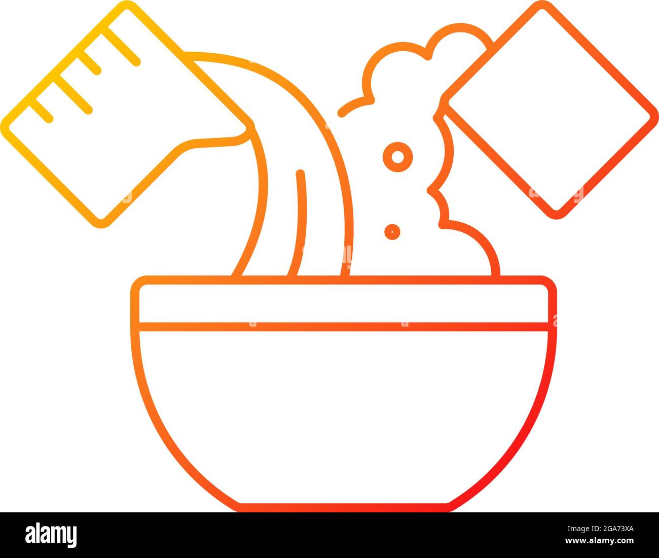 Mixing cooking ingredient gradient linear vector icon Stock Vector ...