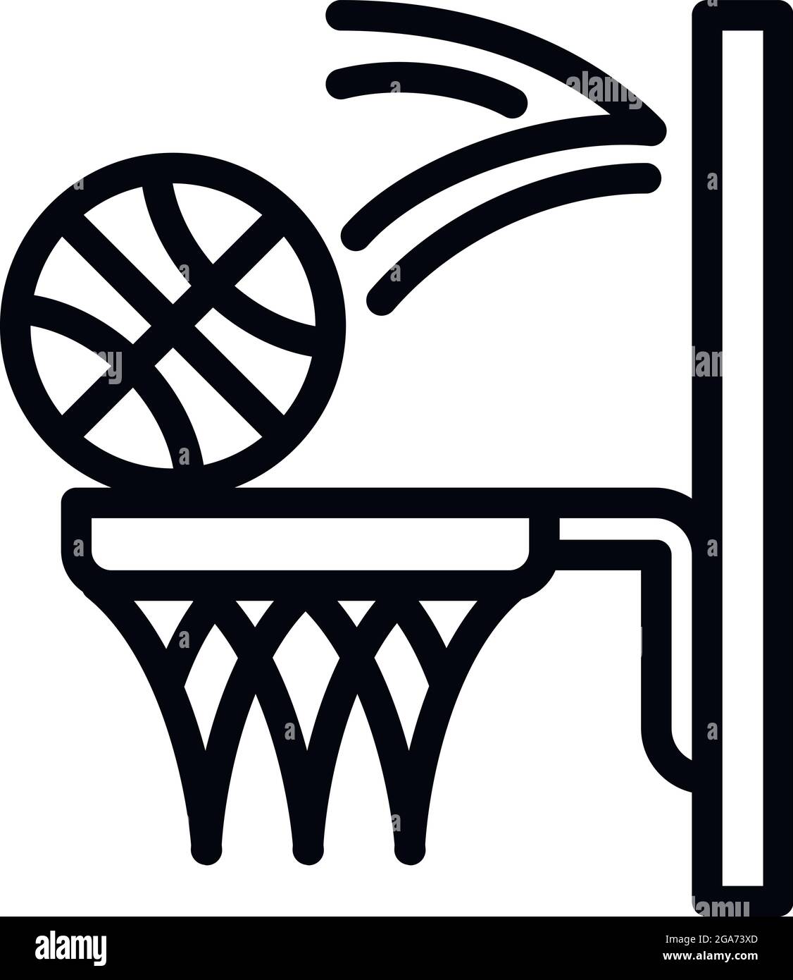 Basketball throw icon. Outline Basketball throw vector icon for web ...