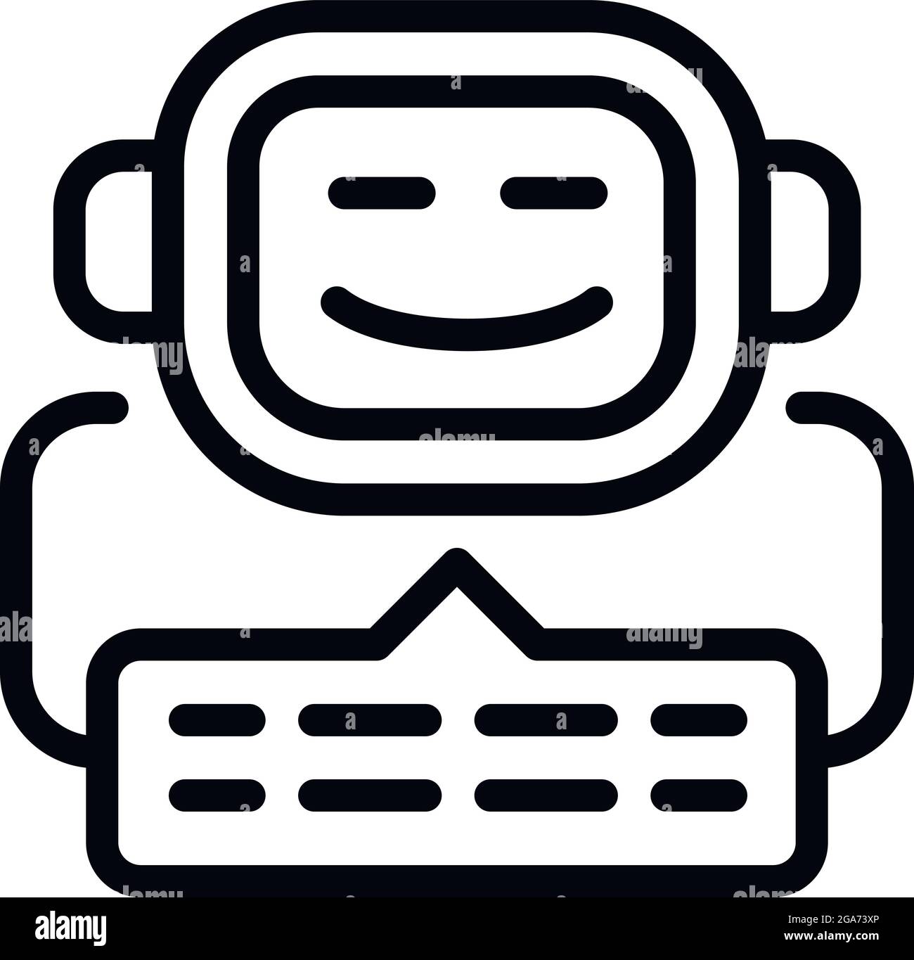 Chatbot icon. Outline Chatbot vector icon for web design isolated on ...
