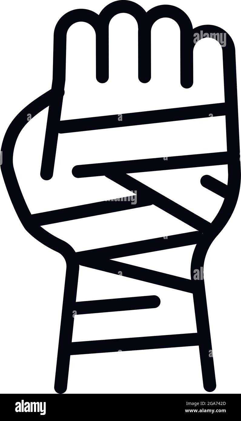 Boxing hand icon. Outline Boxing hand vector icon for web design ...