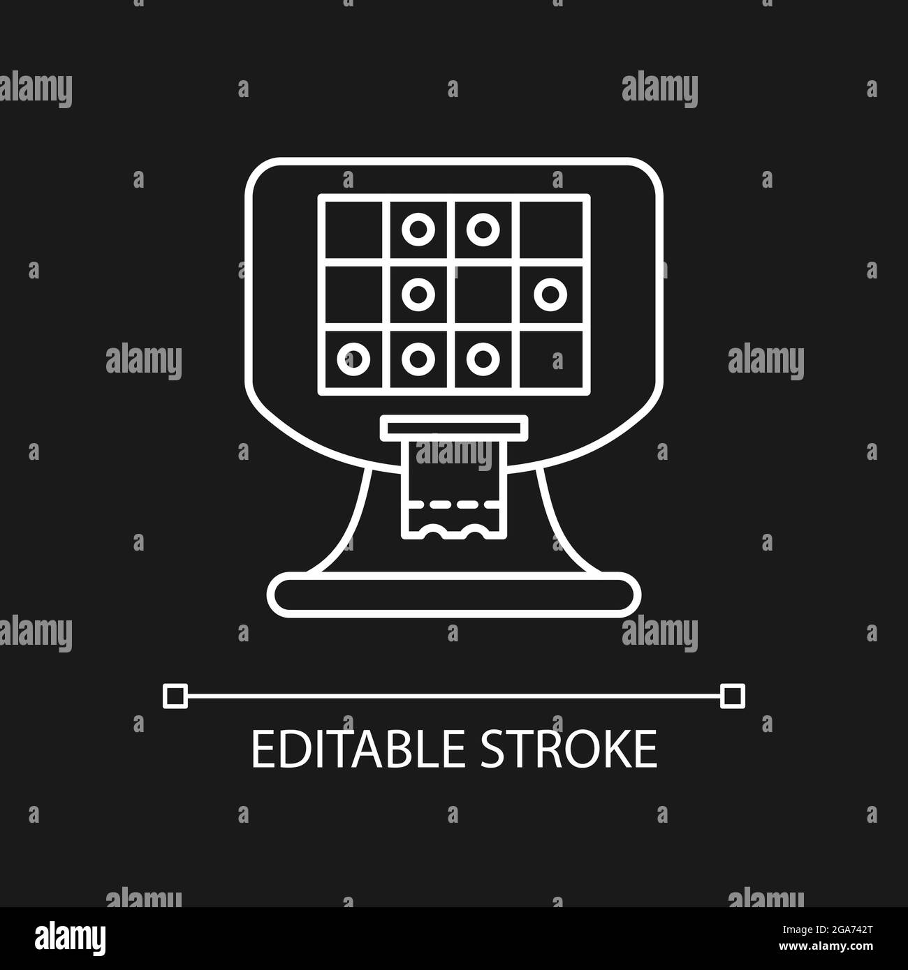 Terminal based lottery game white linear icon for dark theme Stock ...