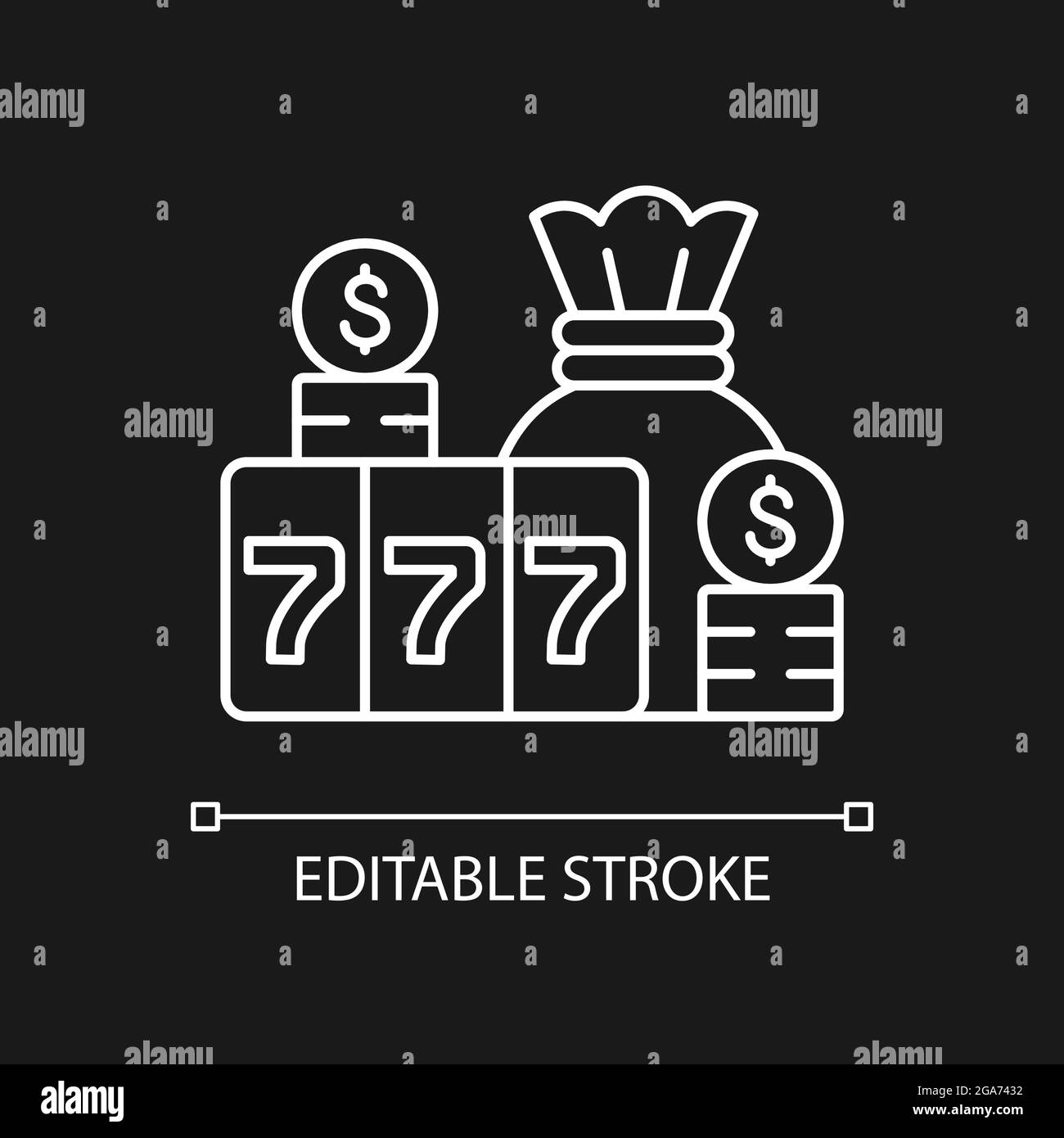 Jackpot white linear icon for dark theme Stock Vector Image & Art - Alamy