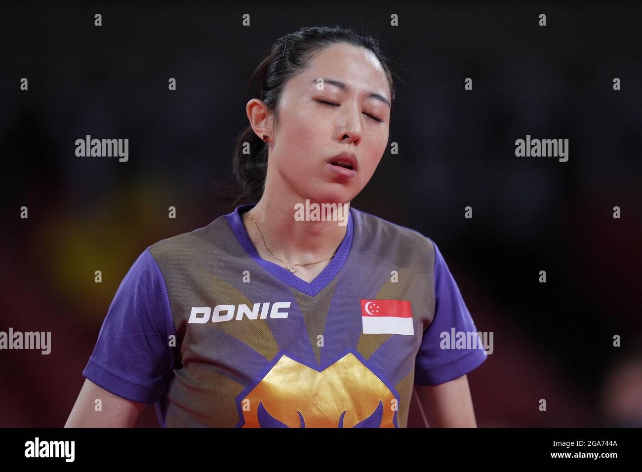 Tokyo, Japan. 29th July, 2021. Singapore's Yu Mengyu reacts during the ...