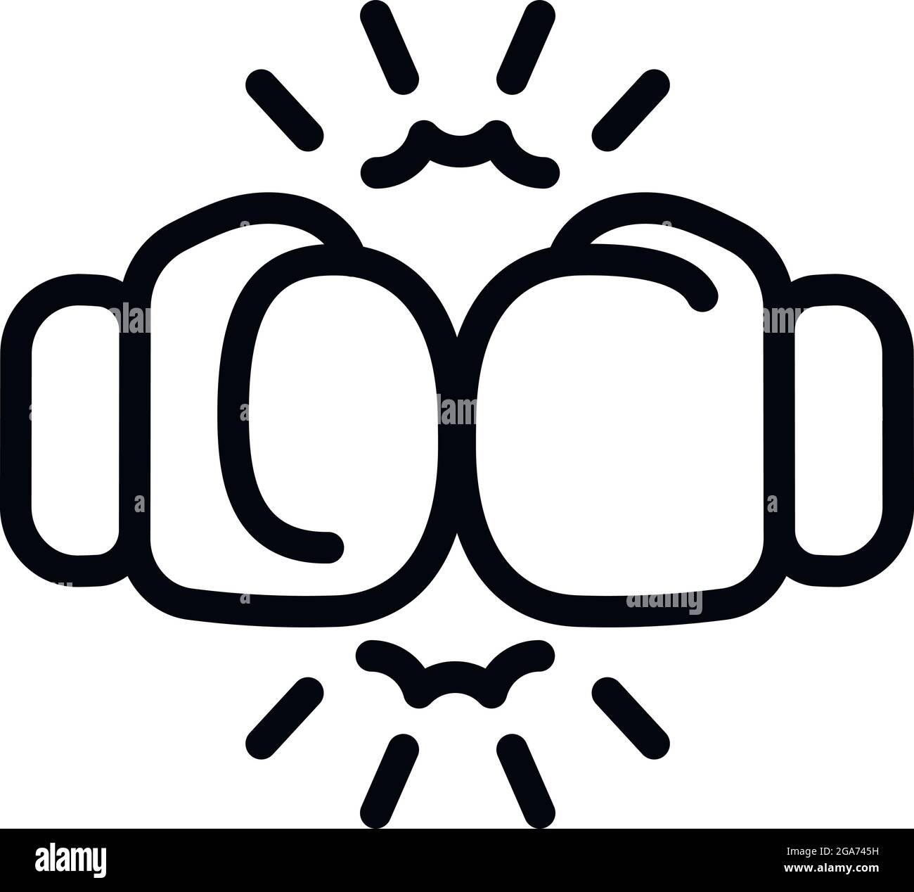 Boxing fight icon. Outline Boxing fight vector icon for web design ...