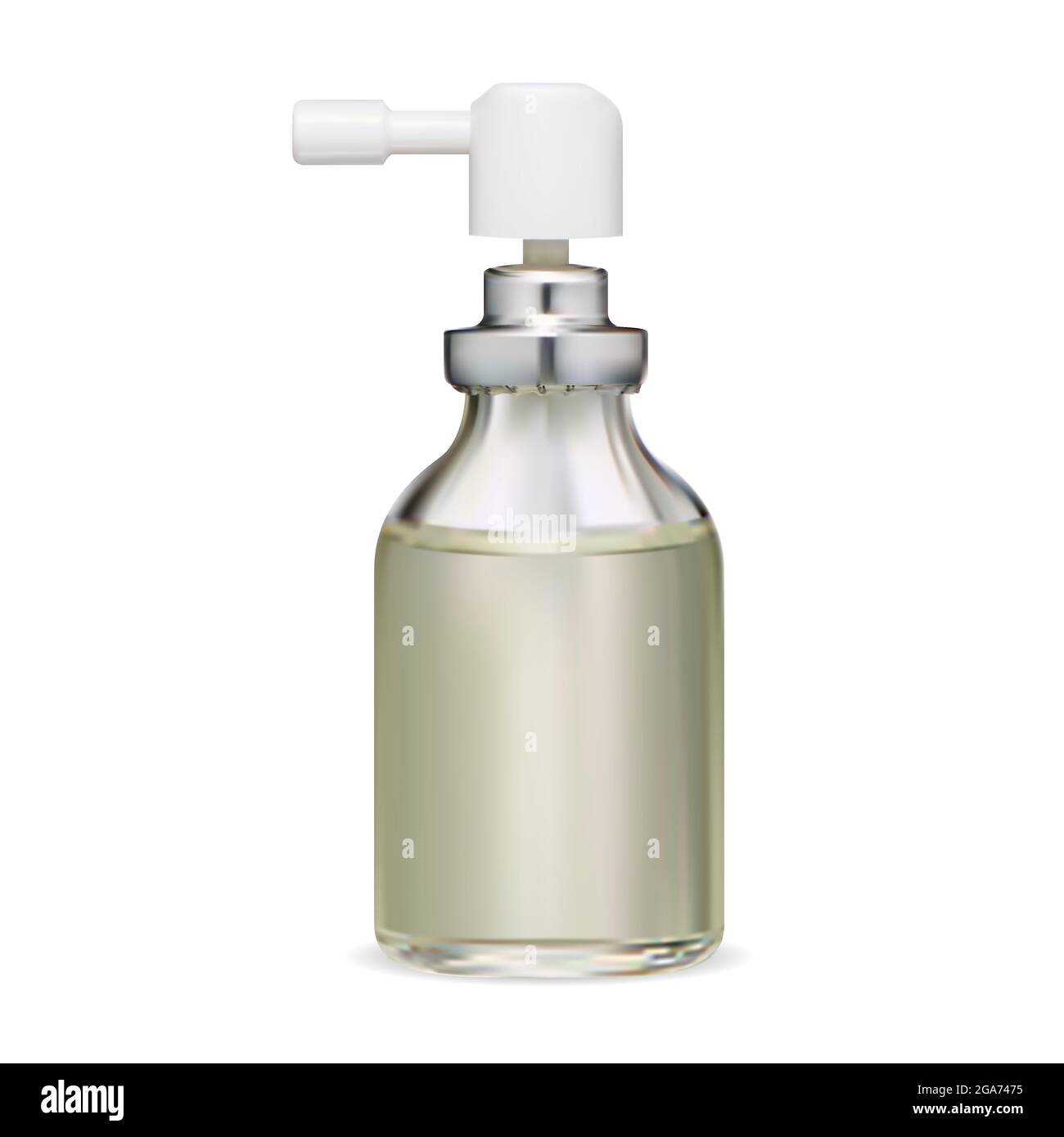 Spray bottle. Throat inhaler packaging blank. Realistic aerosol glass ...