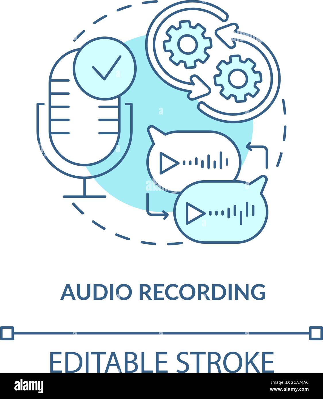 Audio recording blue concept icon Stock Vector Image & Art - Alamy