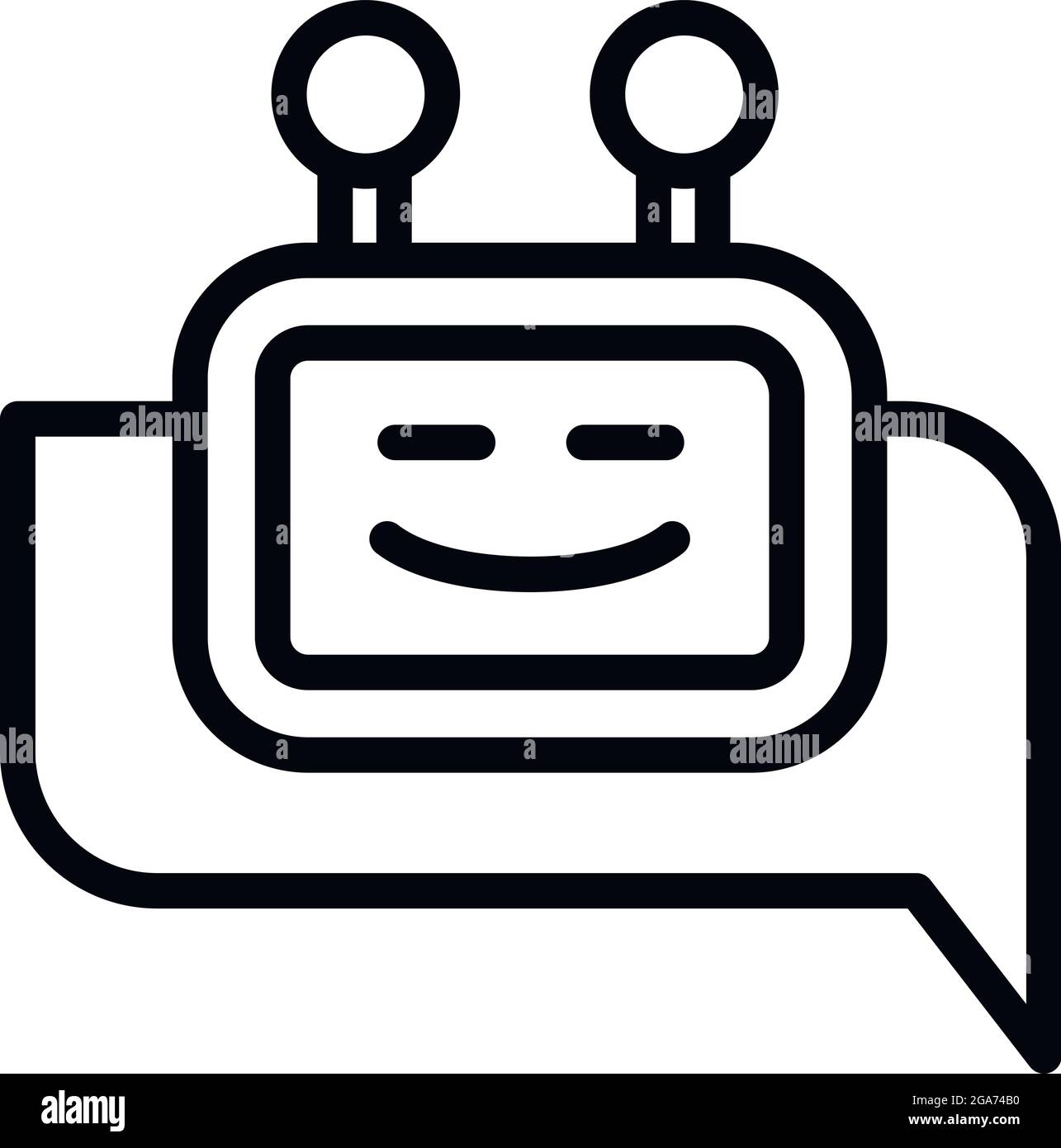 Feedback chatbot icon. Outline Feedback chatbot vector icon for web ...