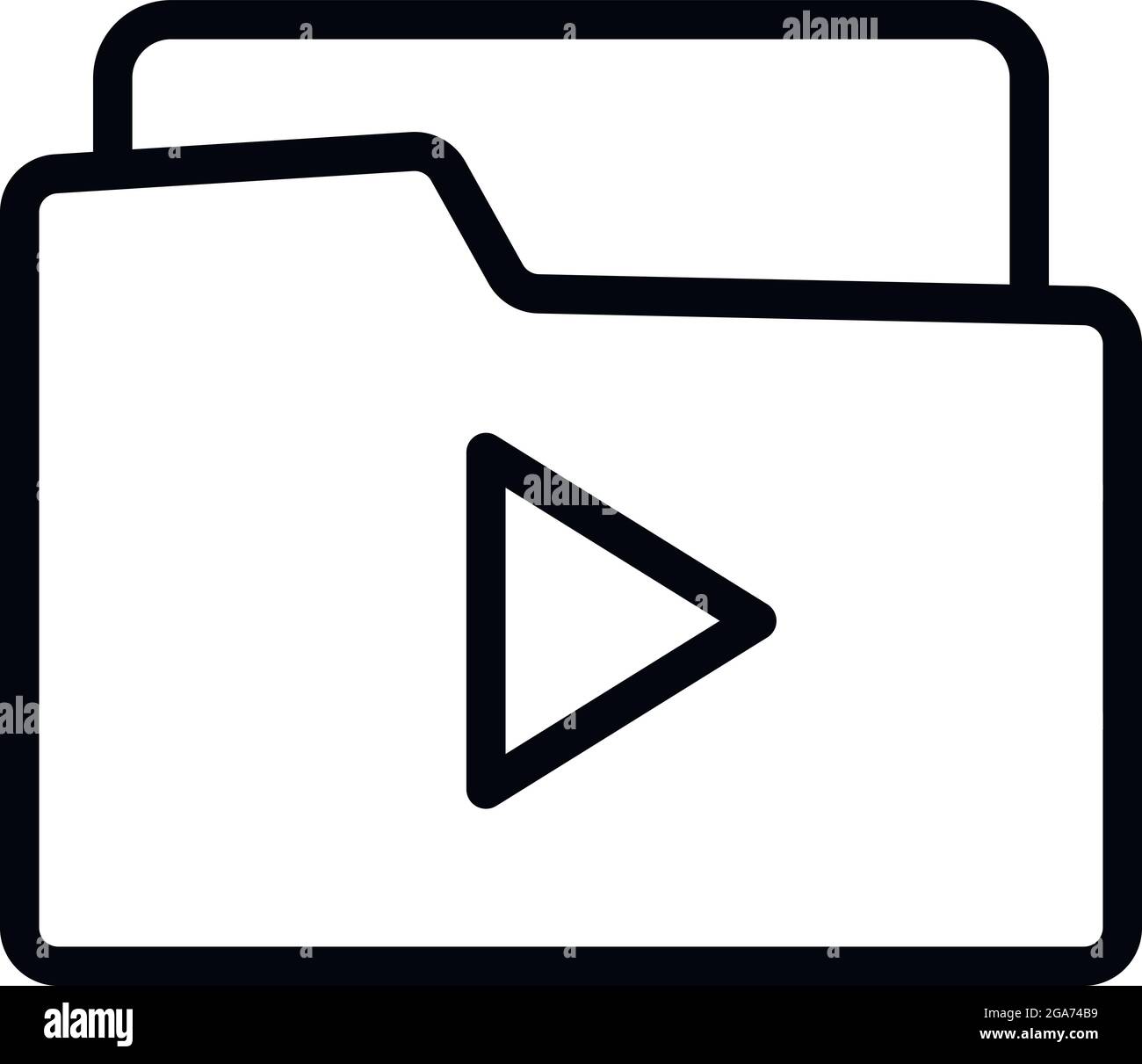 Video folder icon. Outline Video folder vector icon for web design isolated on white background ...