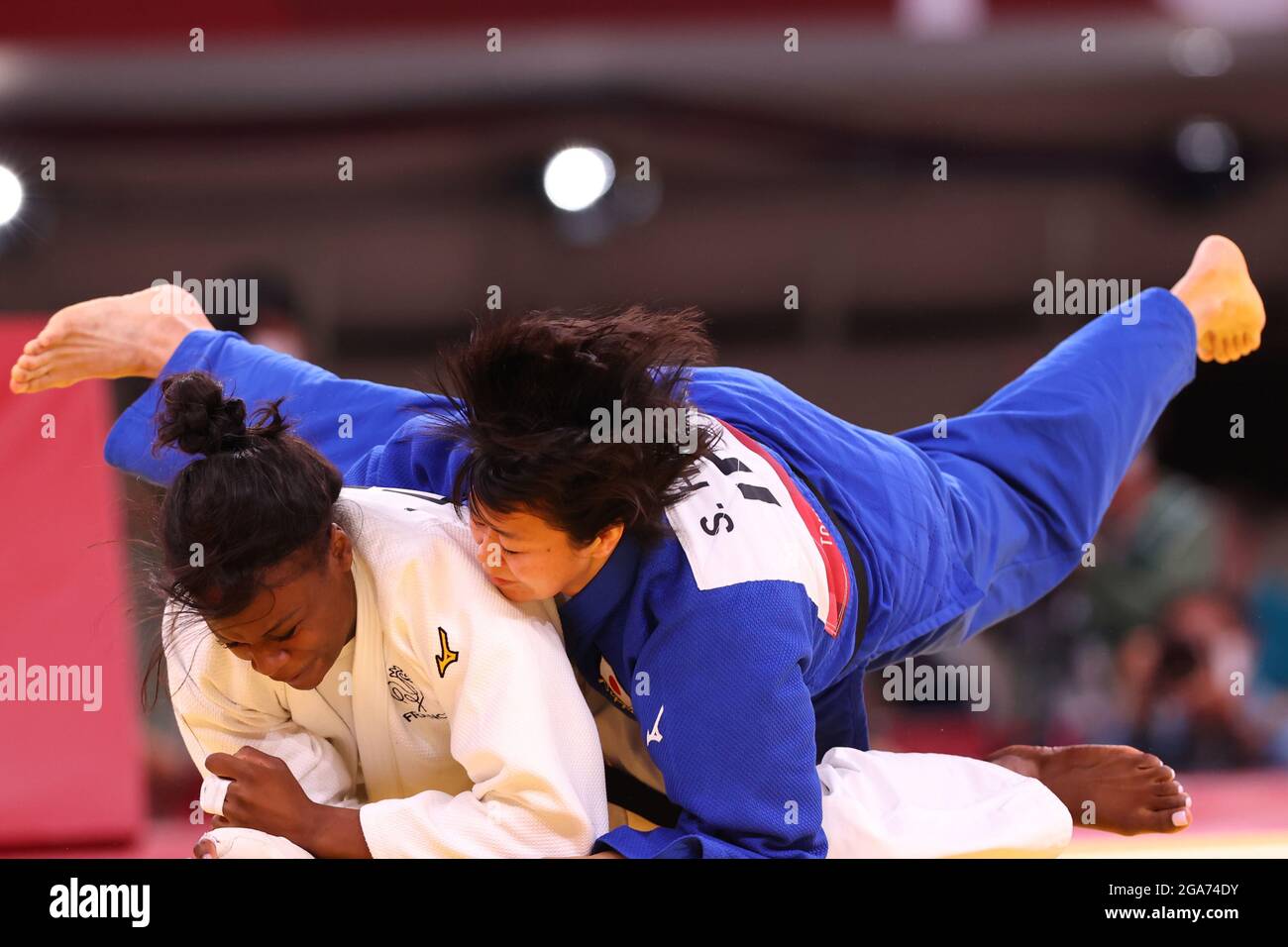 Tokyo, Japan. 29th July, 2021. (L-R) Malonga Madeleine (FRA), Shori Hamada (JPN) Judo : Women's ...
