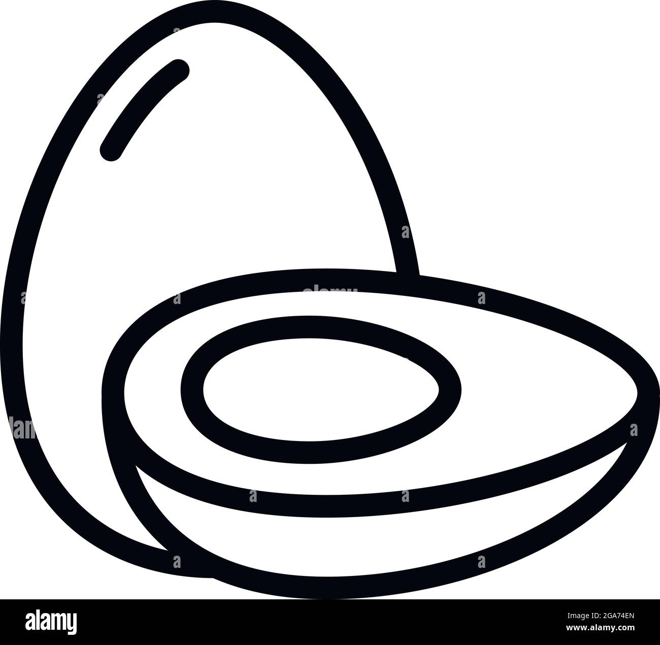 Boiled egg icon. Outline Boiled egg vector icon for web design isolated on white background ...