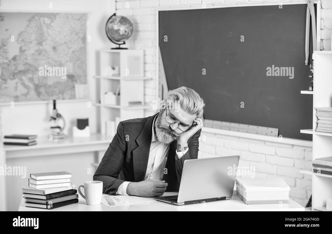 Sick teacher in the classroom hi-res stock photography and images - Alamy