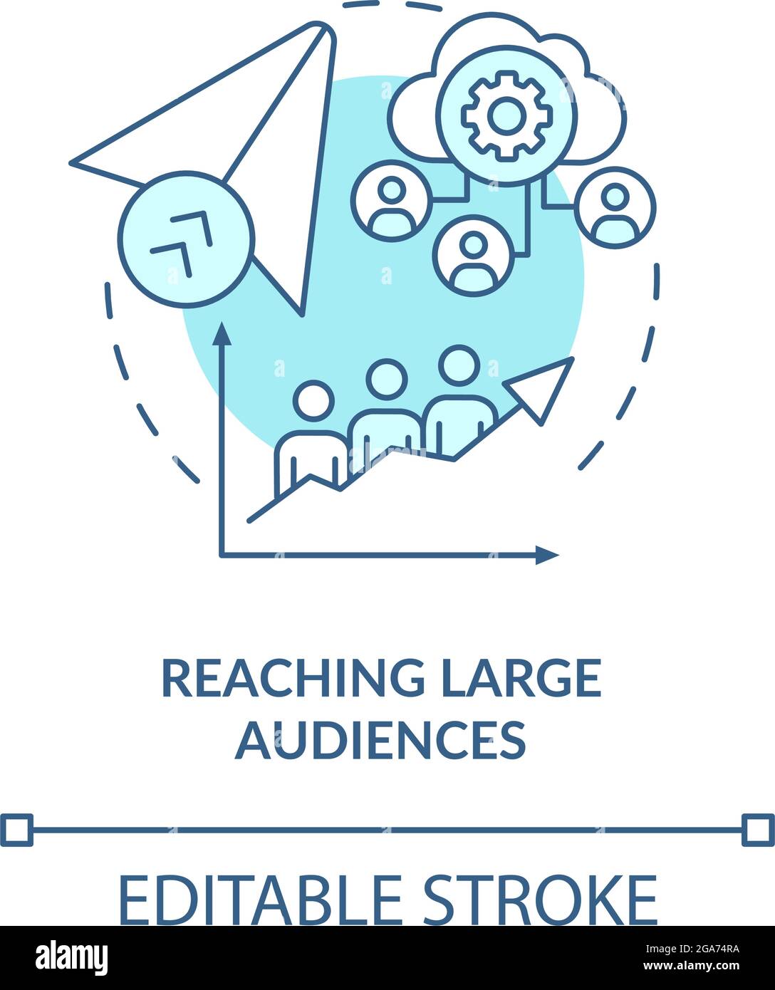 Reaching large audience blue concept icon Stock Vector Image & Art - Alamy