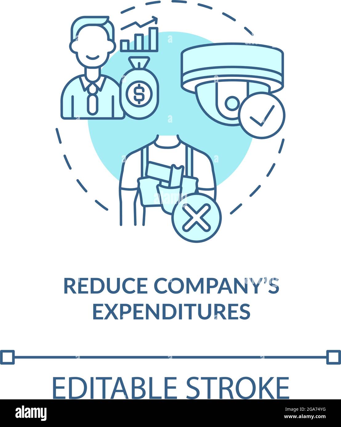 Reduce company expenditures concept icon Stock Vector Image & Art - Alamy