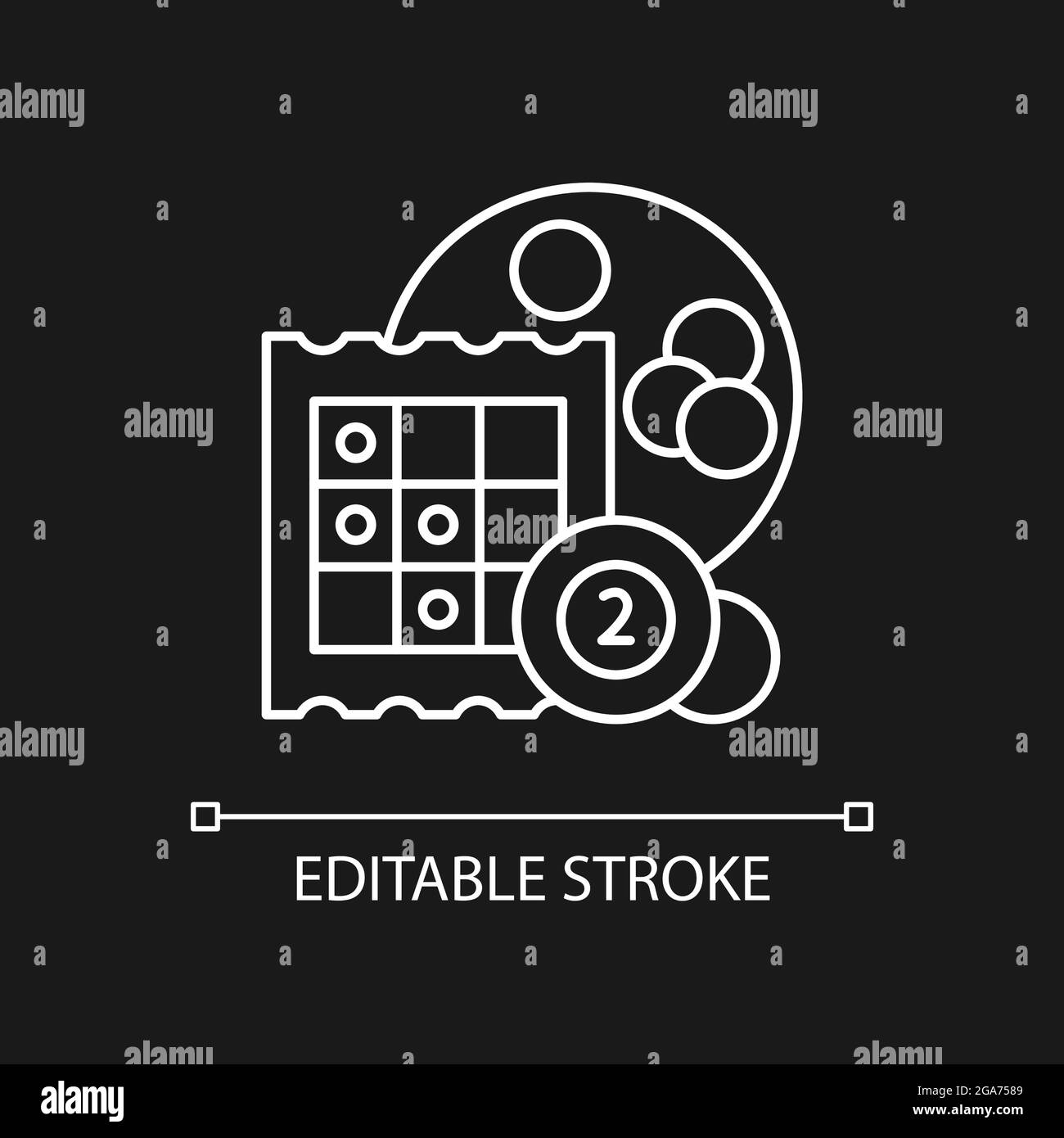 Bingo white linear icon for dark theme Stock Vector Image & Art - Alamy