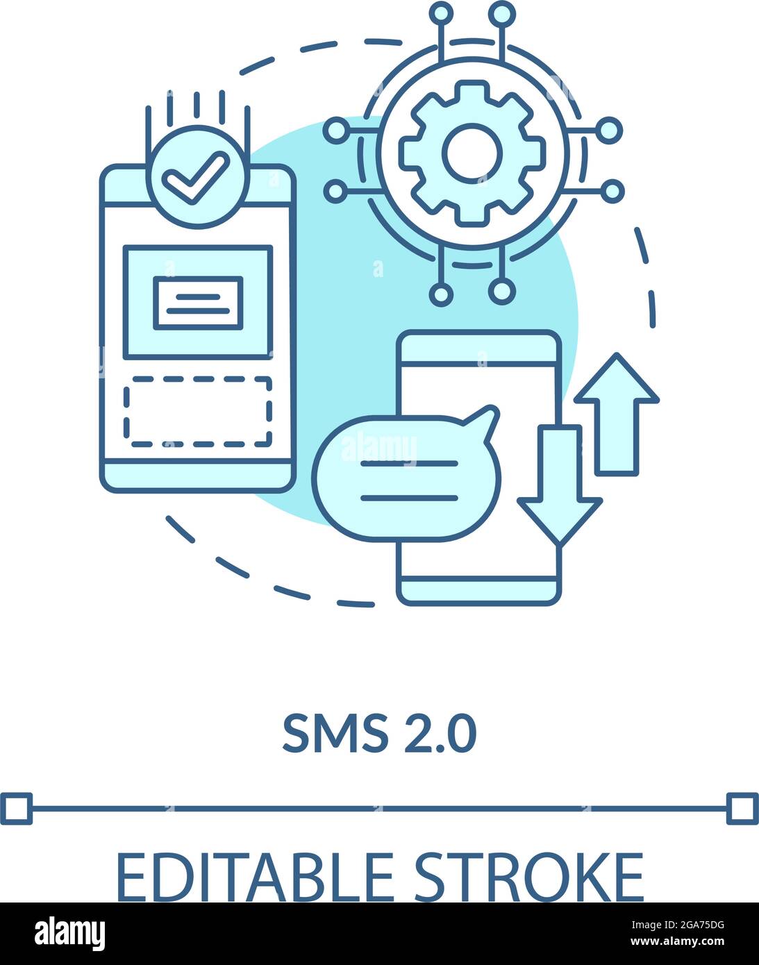 SMS 2.0 blue concept icon Stock Vector Image & Art - Alamy