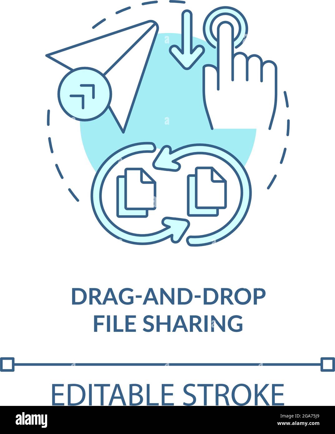 Drag and drop file sharing blue concept icon Stock Vector Image & Art ...