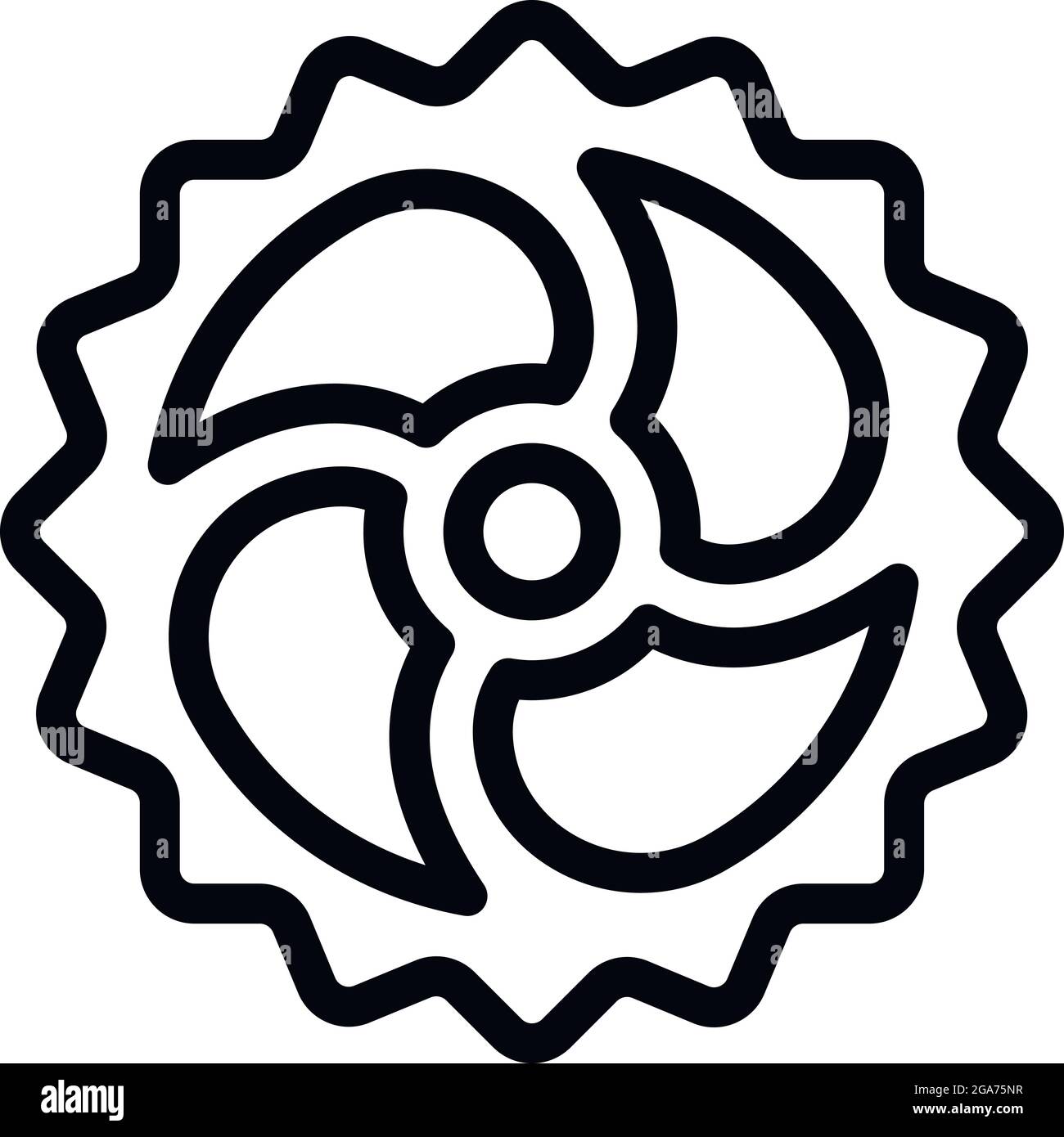 Bike gear icon. Outline Bike gear vector icon for web design isolated ...