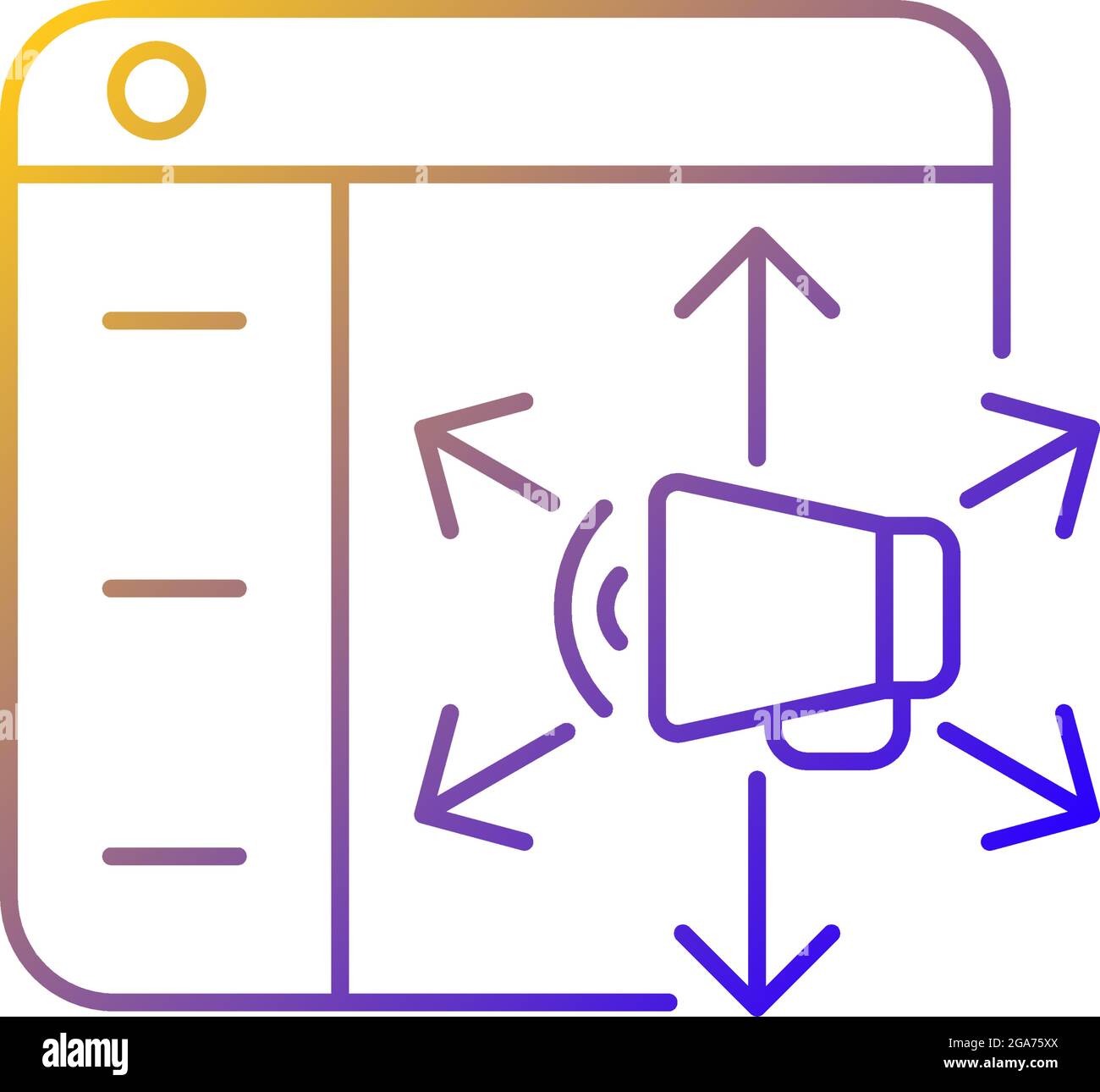 Content distribution platforms gradient linear vector icon Stock Vector ...