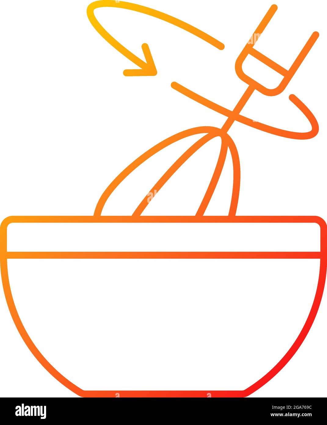 Stir cooking ingredient gradient linear vector icon Stock Vector Image ...