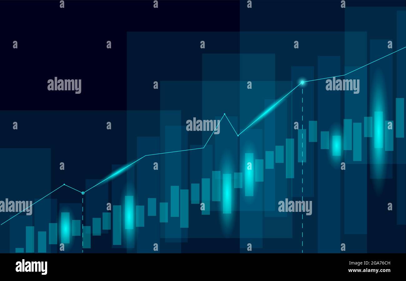 Abstract neutral business statistics chart growing graphs. Blue light ...
