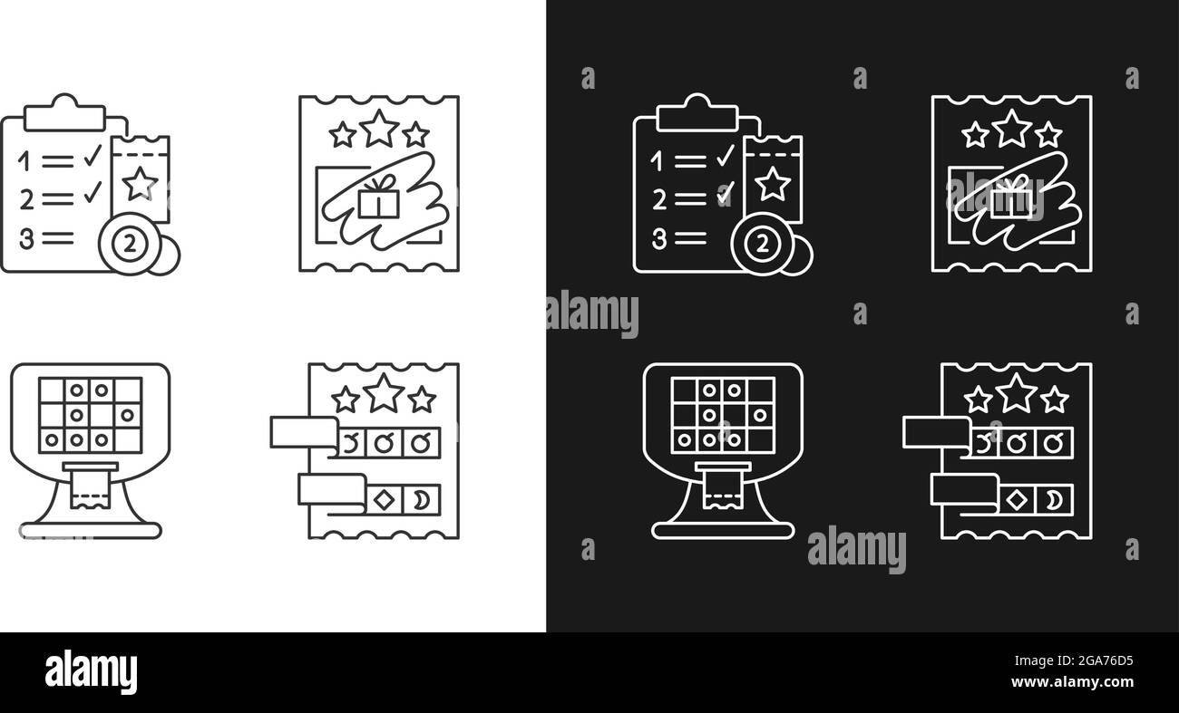 Lottery conduction linear icons set for dark and light mode Stock ...