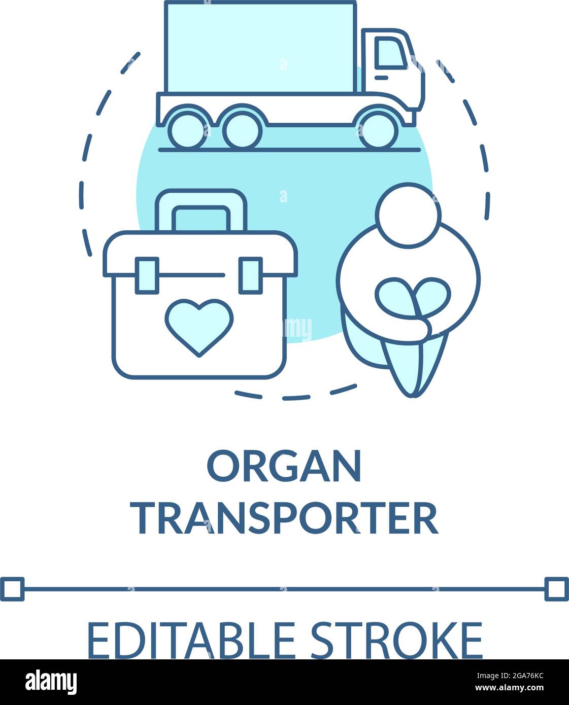 Organ transporter blue concept icon Stock Vector Image & Art - Alamy