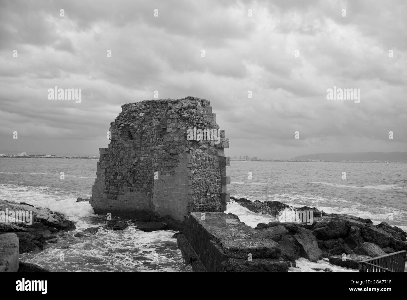 Sea Walls of Old Akko, Israel Stock Photo - Alamy