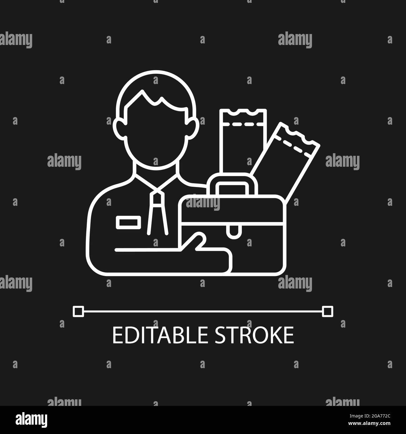 Lottery agent white linear icon for dark theme Stock Vector Image & Art ...