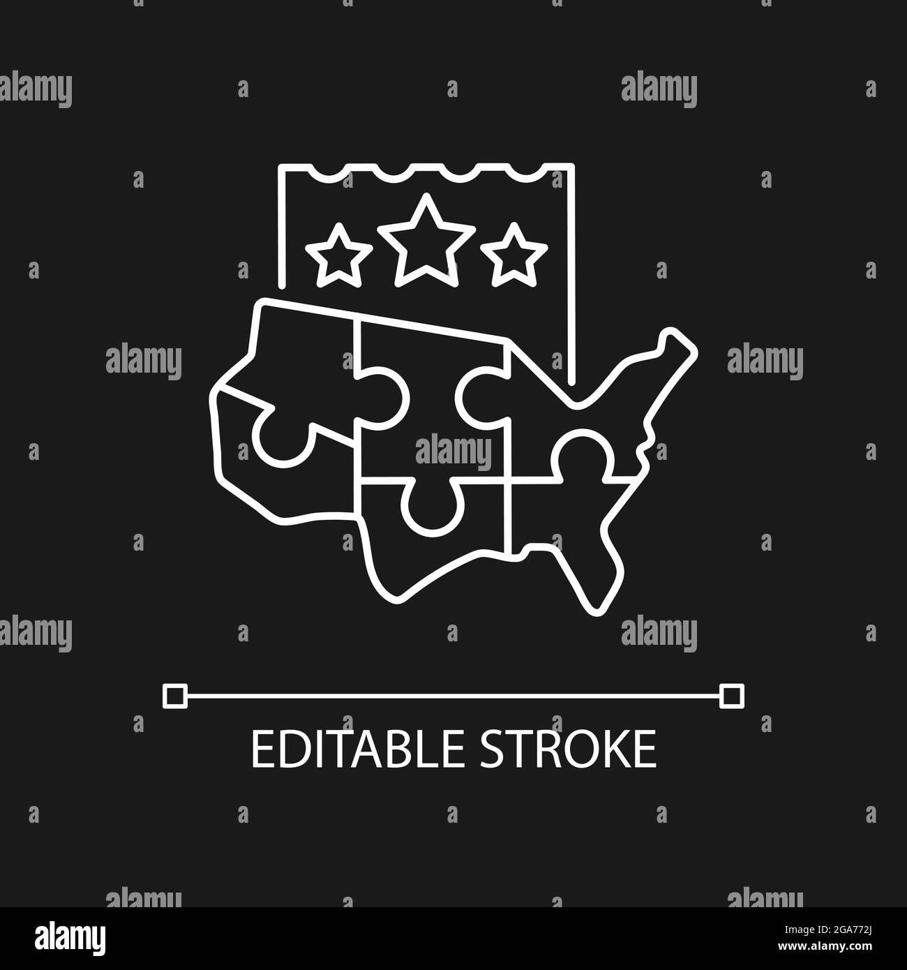 Multi-state lottery games white linear icon for dark theme Stock Vector ...