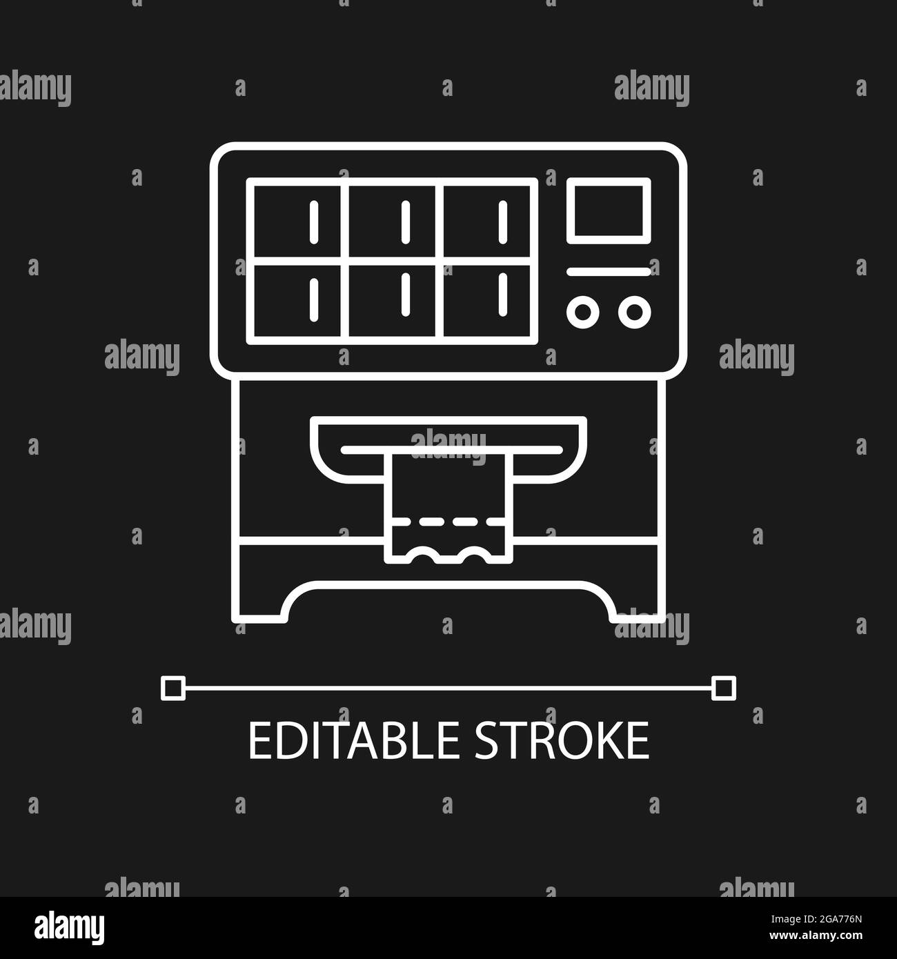 Lottery ticket vending machine white linear icon for dark theme Stock ...
