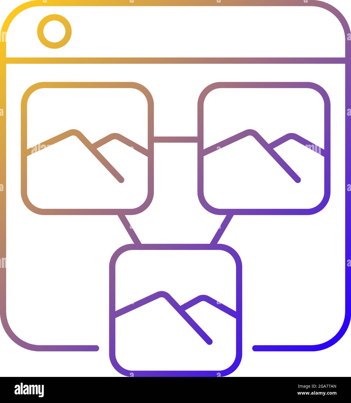 Photo sharing platforms gradient linear vector icon Stock Vector Image ...