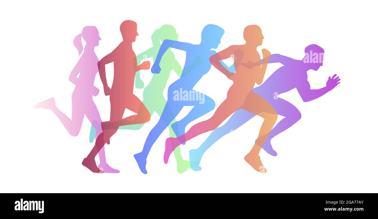 Overlap each run Stock Vector Images - Alamy