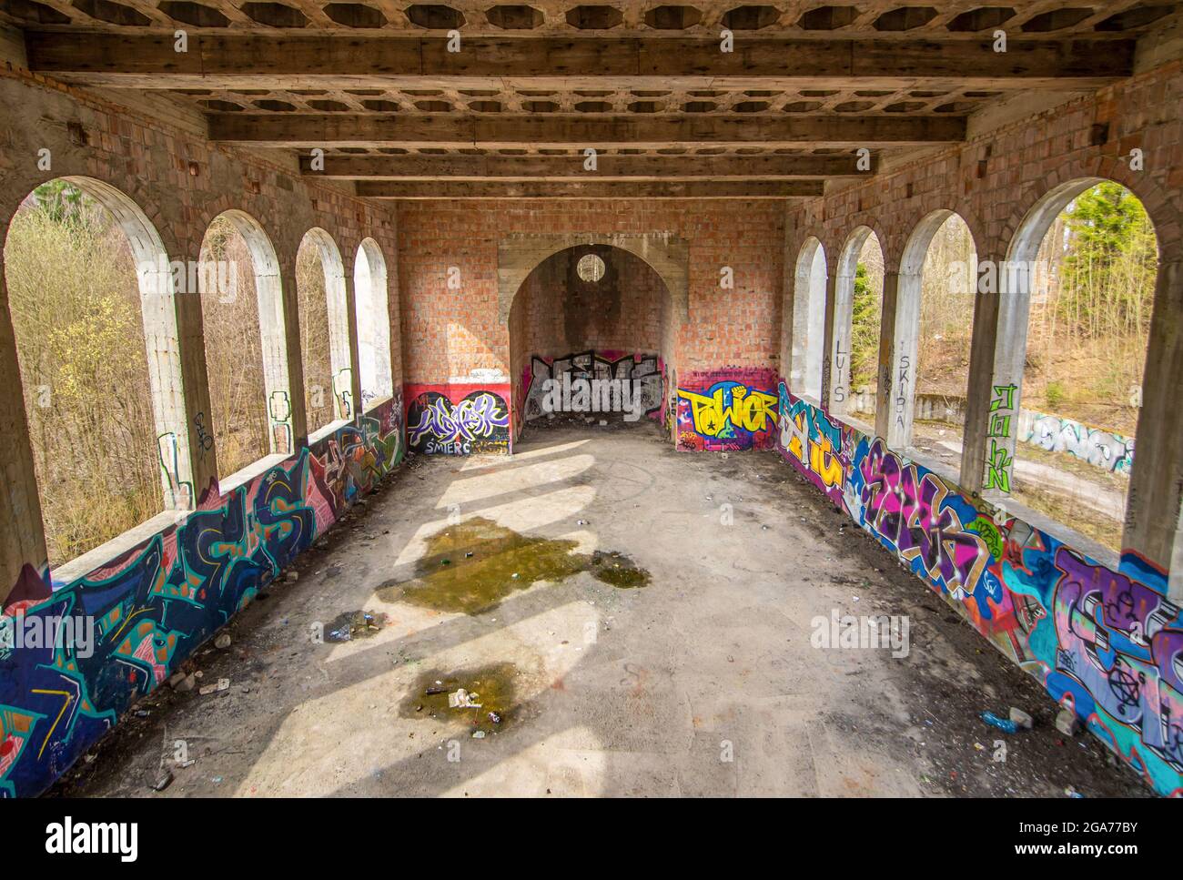 Built in 1983 but never finished, the ruins of Łapalice Castle are an ...