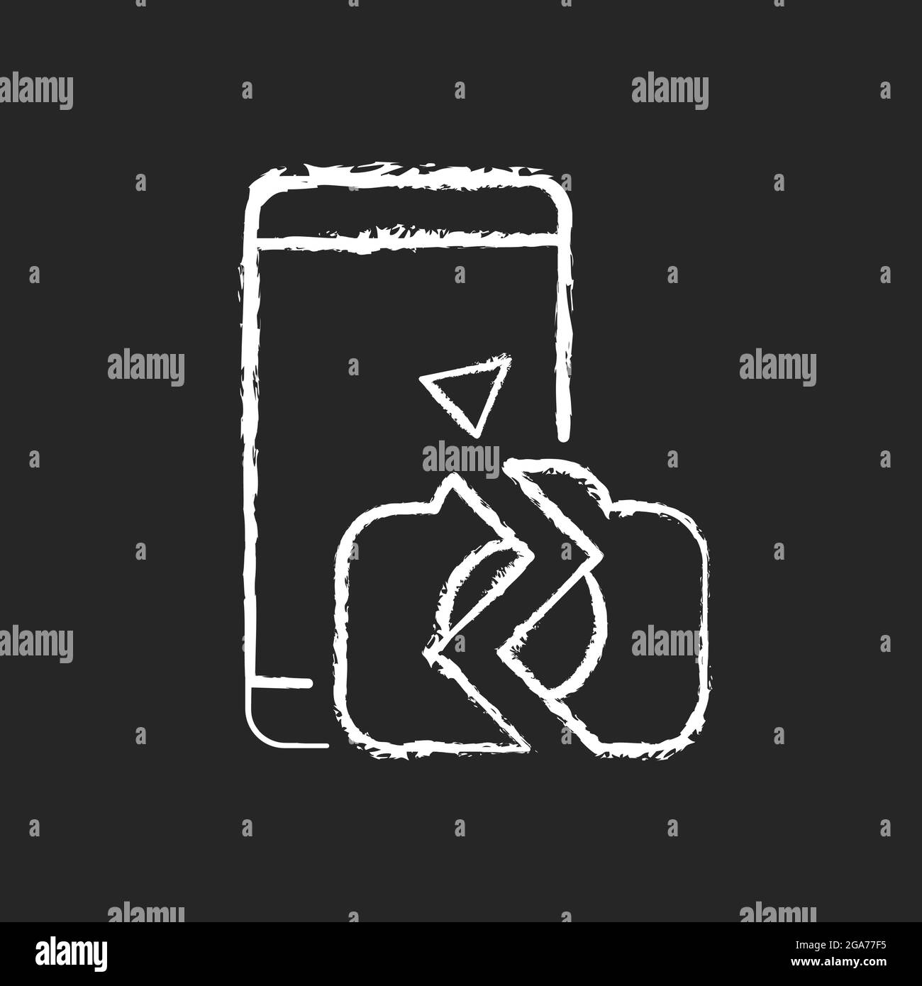 Camera not working chalk white icon on dark background Stock Vector ...