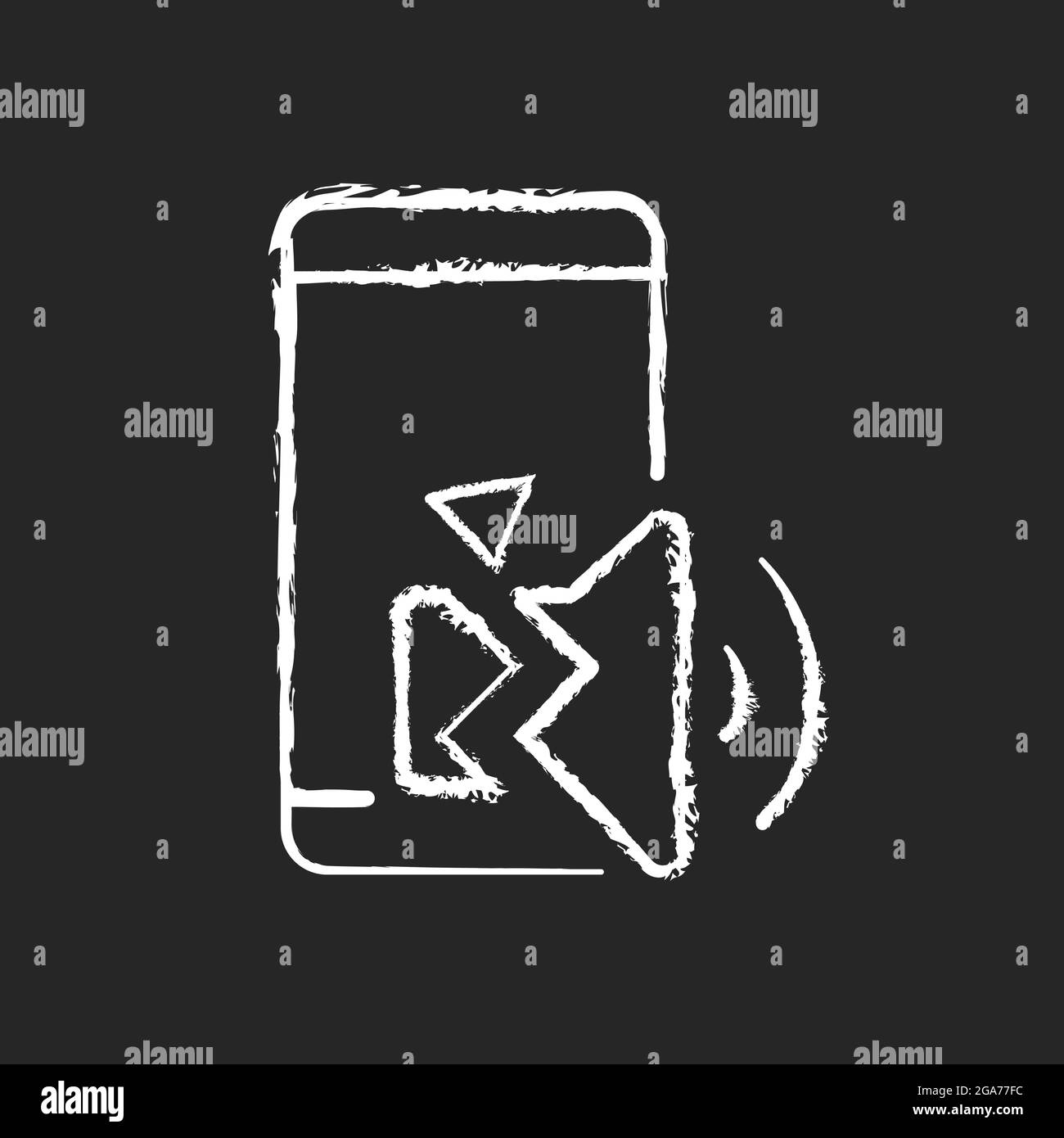 Speaker not working chalk white icon on dark background Stock Vector ...