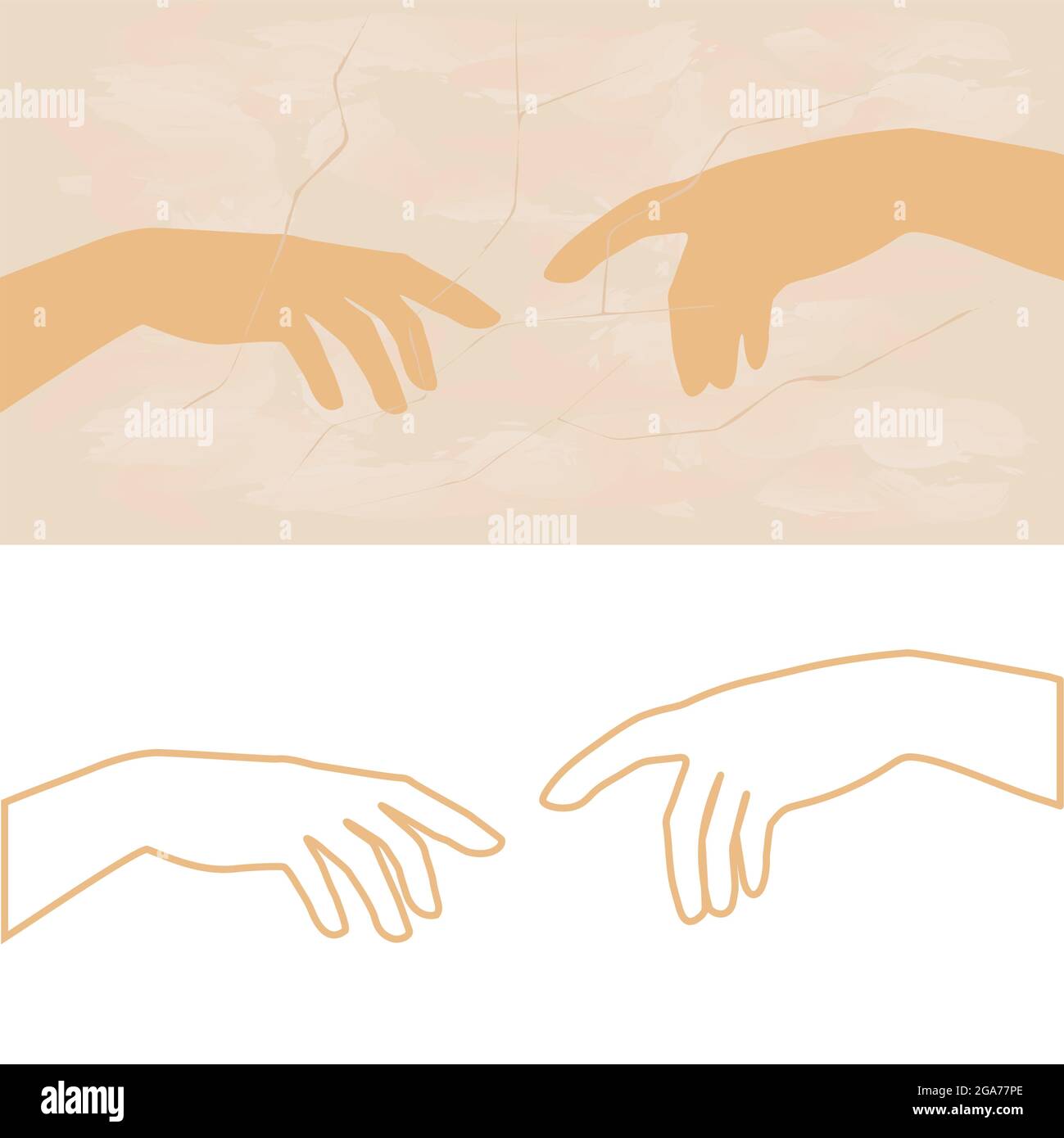 Creation Of Adam Hands Vector Clipart