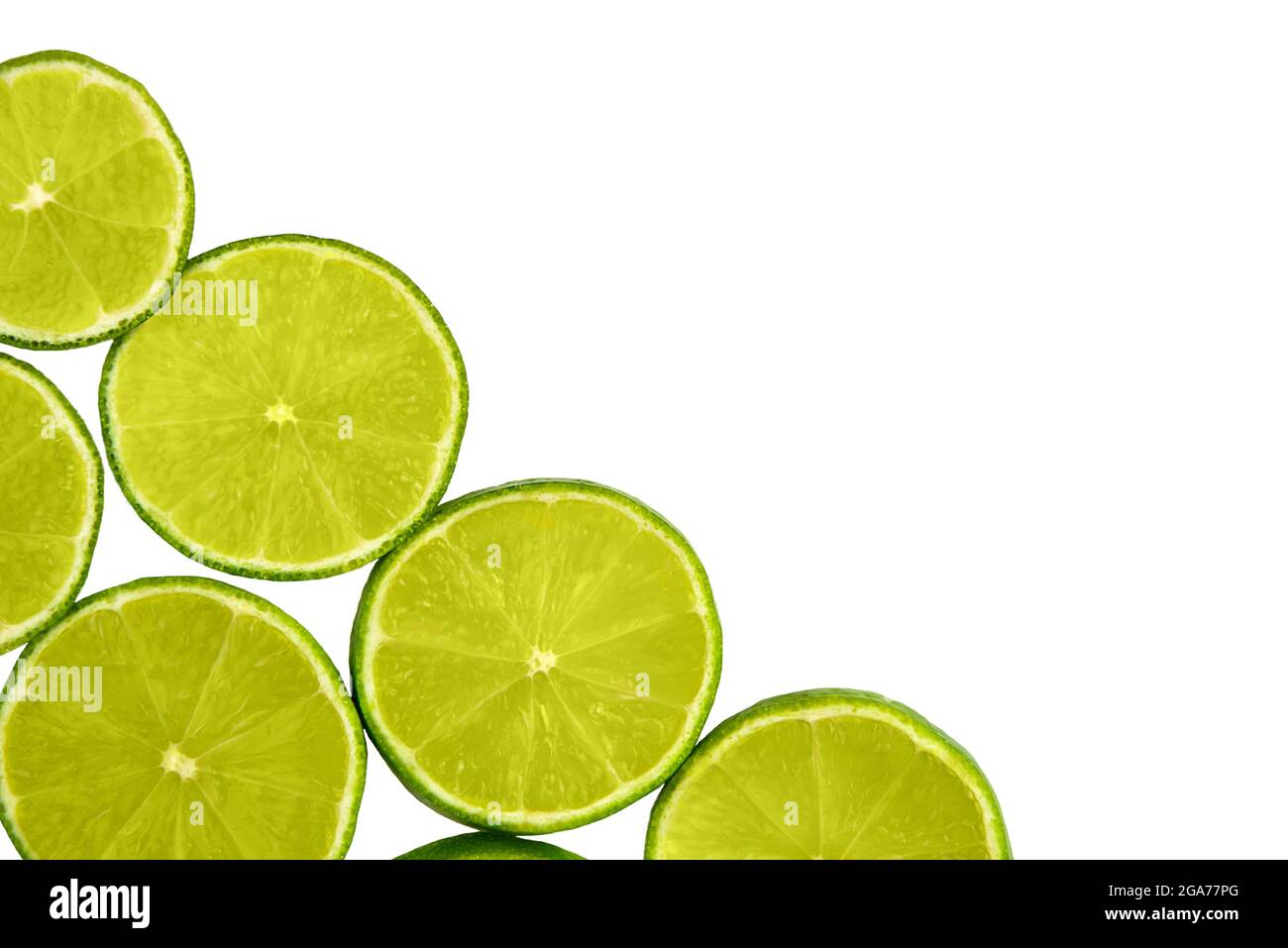 Round slices of lime isolated on white background, top view Stock Photo ...