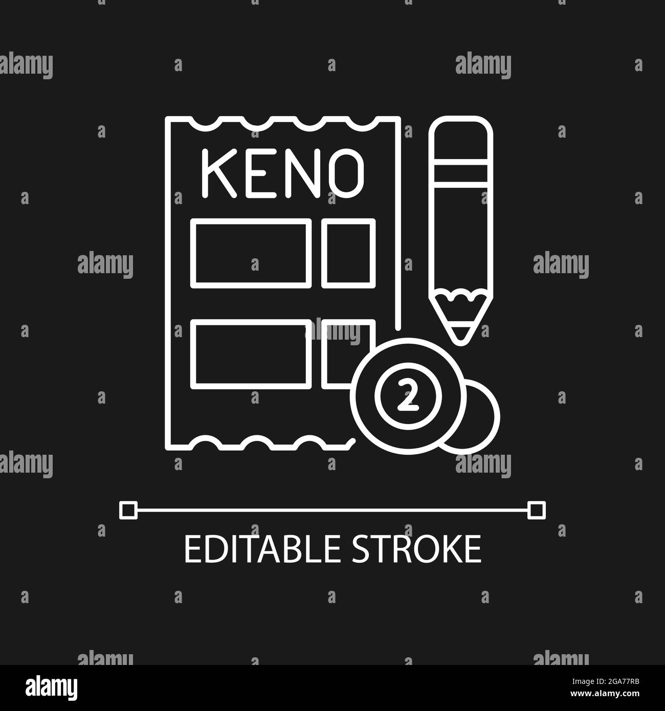 Keno white linear icon for dark theme Stock Vector Image & Art - Alamy