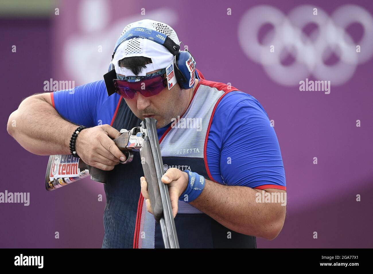 Tokyo, Japan. 29th July, 2021. Czech sports shooter Jiri Liptak attends ...