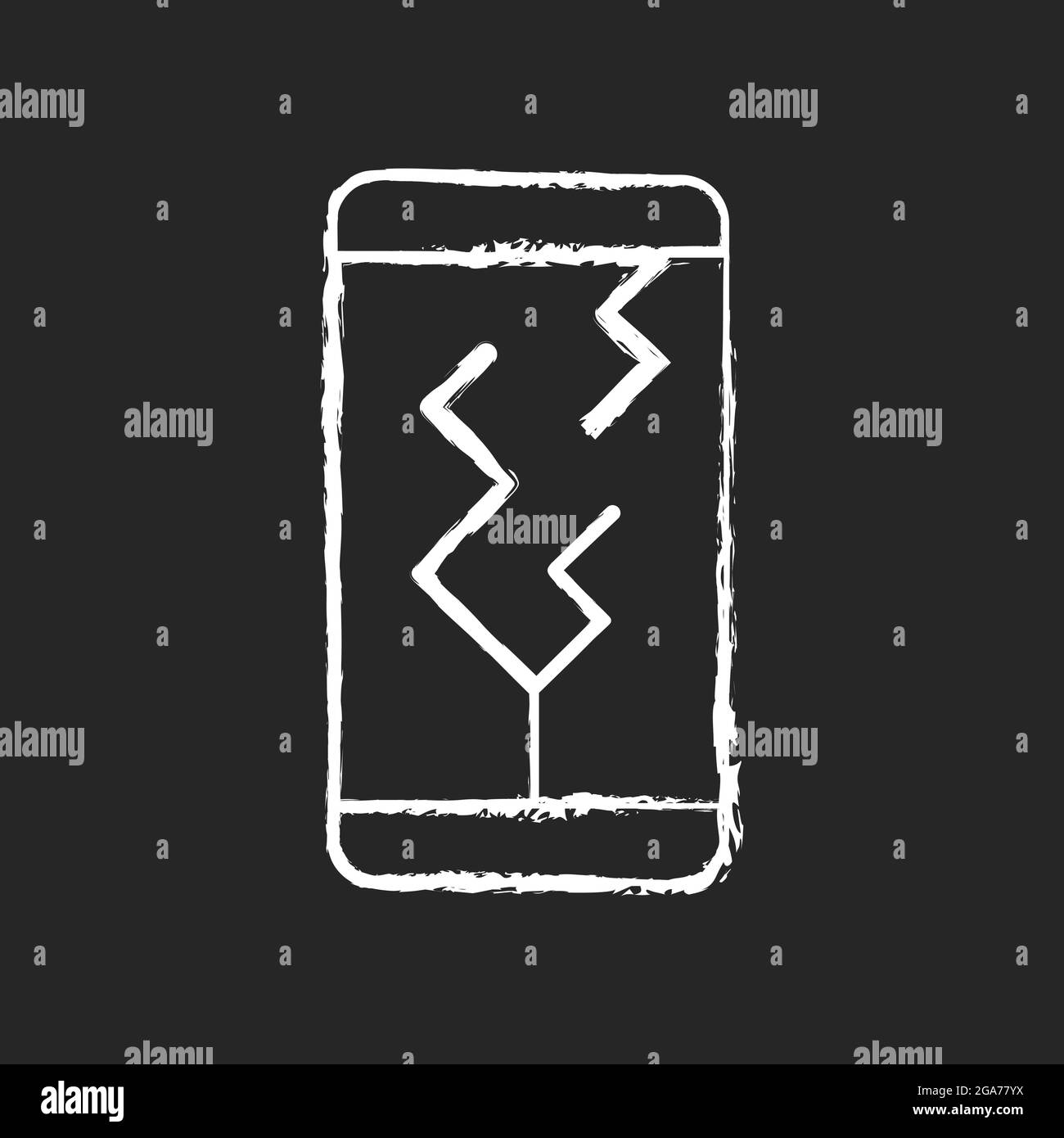 Screen damage chalk white icon on dark background Stock Vector Image ...