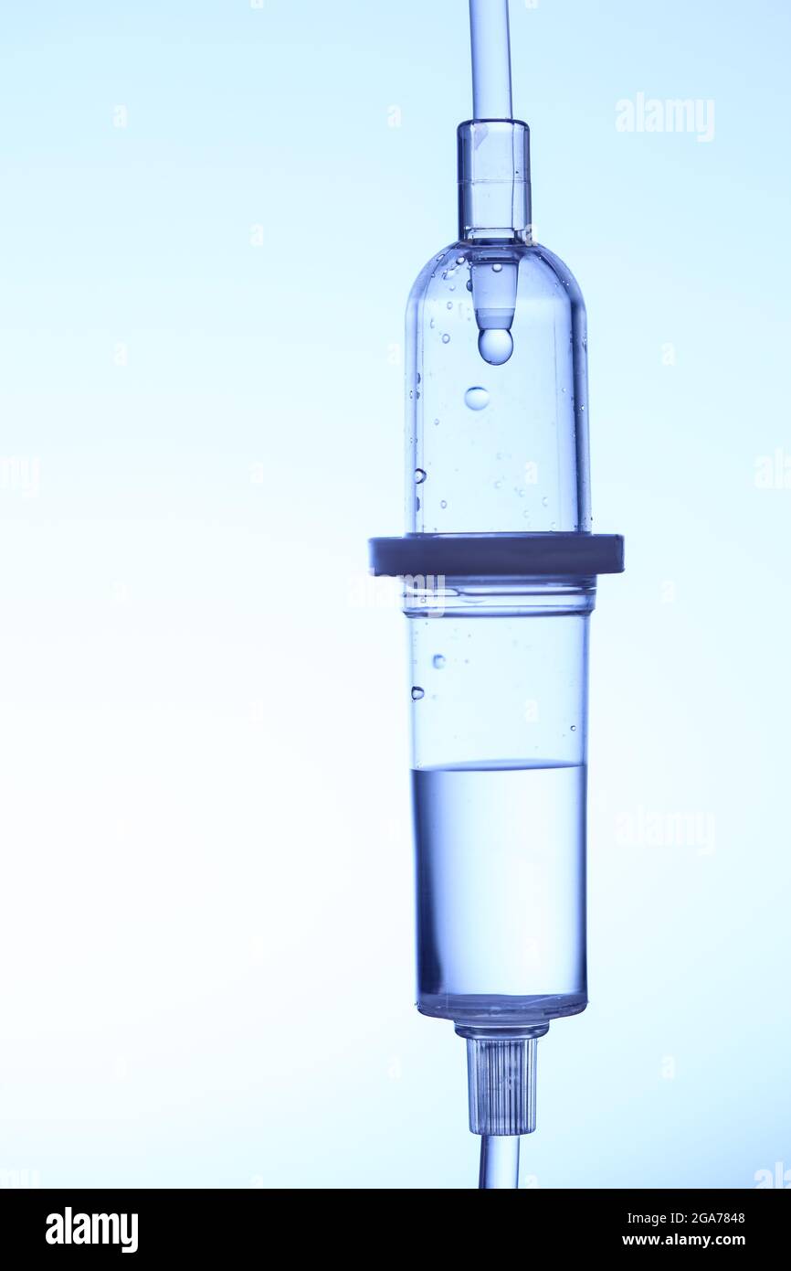 Saline solution drop, close up shot Stock Photo - Alamy