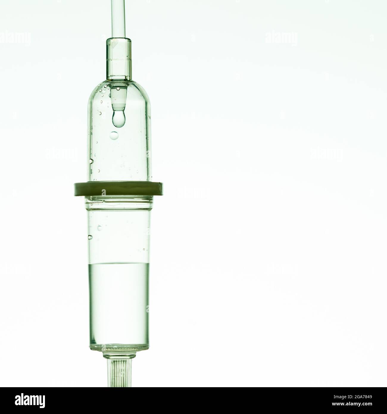 Saline solution drop, close up shot Stock Photo - Alamy