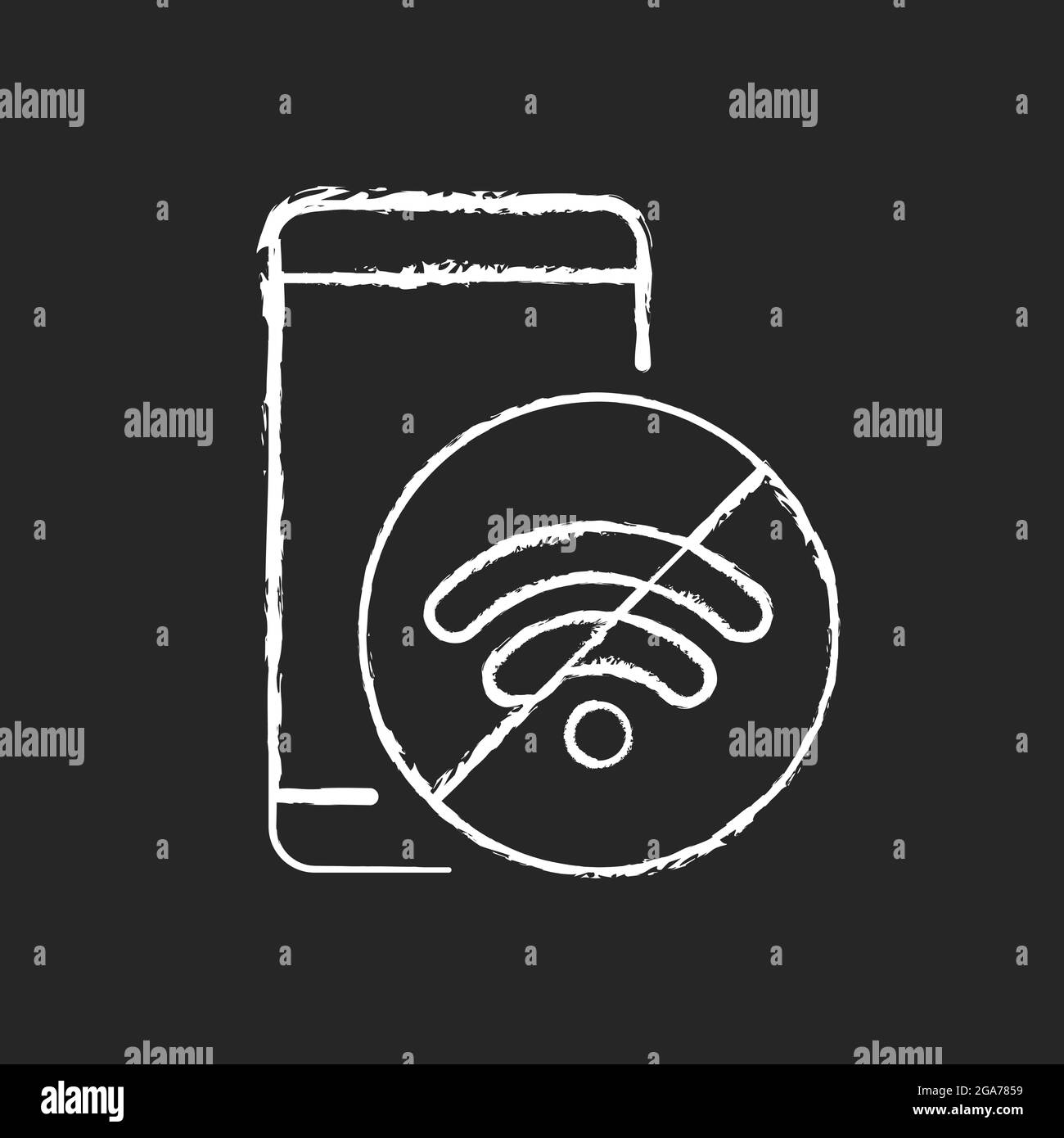 Internet connection issues chalk white icon on dark background Stock ...