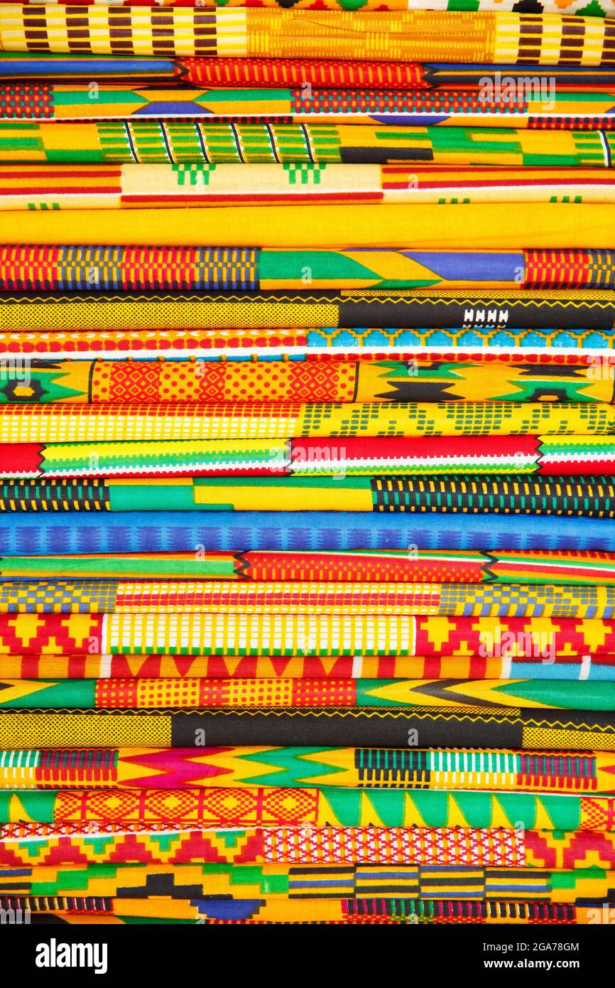 Colorful native style cloth, taken in Ghana, West Africa Stock Photo ...