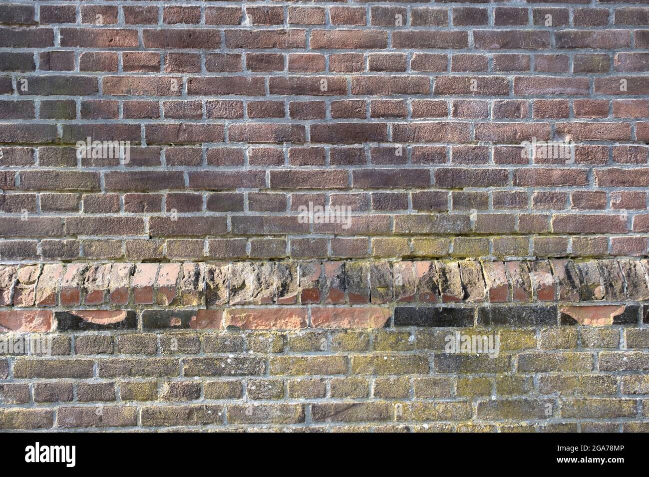 Old brick wall, old texture of red grey stone blocks closeup Stock ...