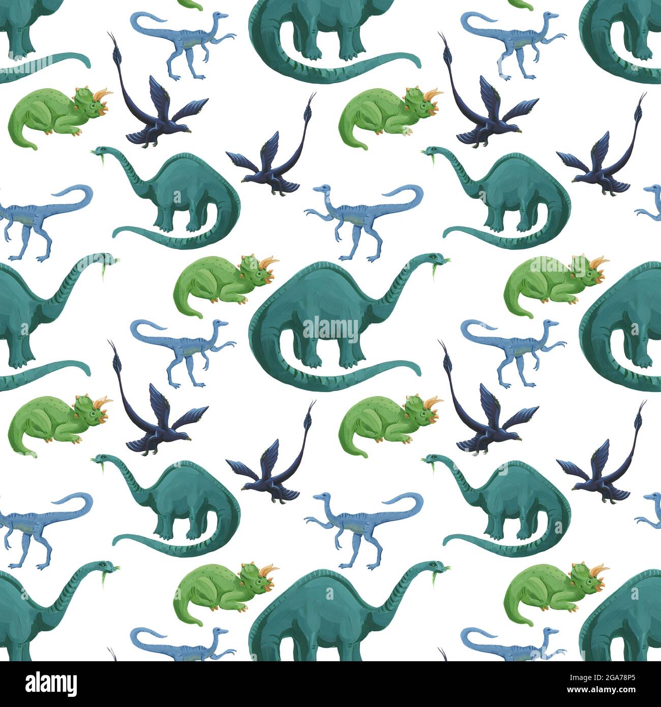 Hand drawn dinosaurs pattern Stock Photo - Alamy