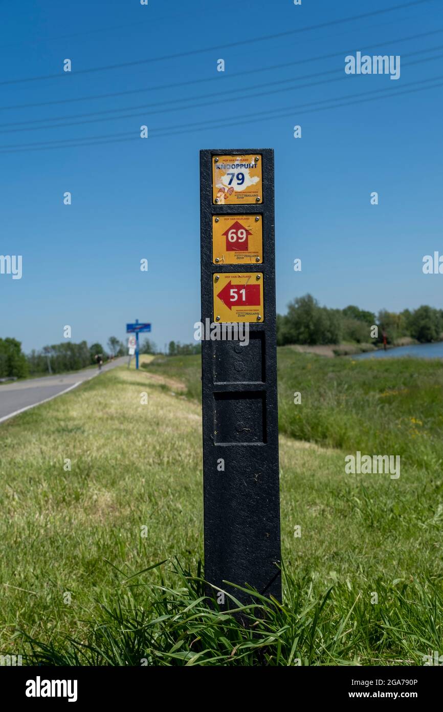 Dutch cycle bike route sign (bicycle way) - cycle path sign, with ...