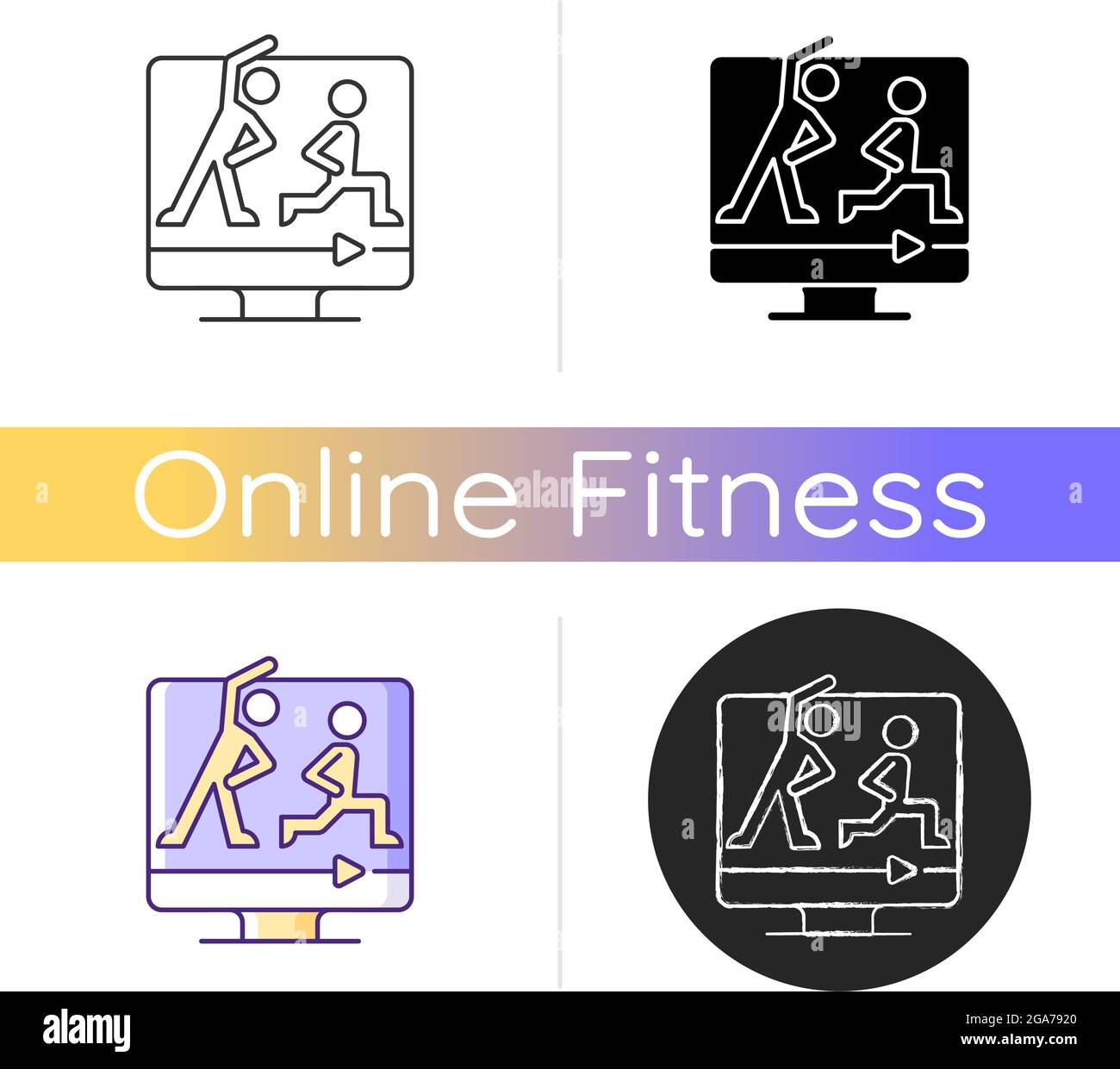 Online fitness classes icon Stock Vector Image & Art - Alamy