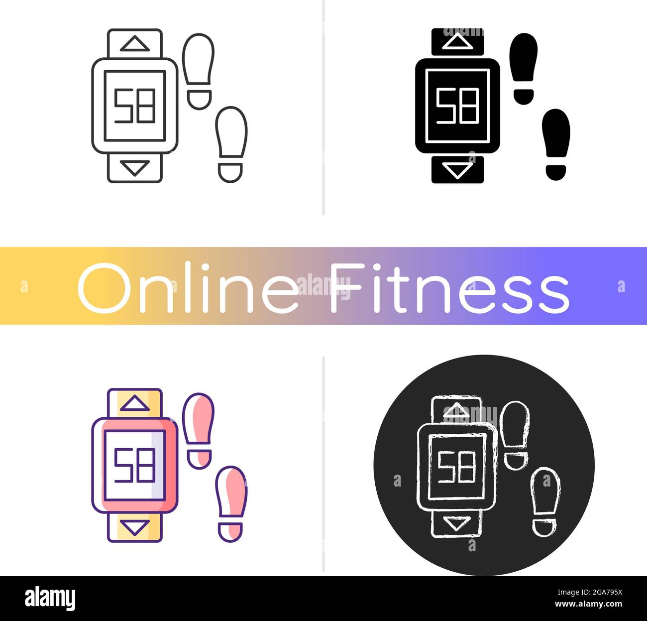 Step counter fitness tracker Stock Vector Images - Alamy