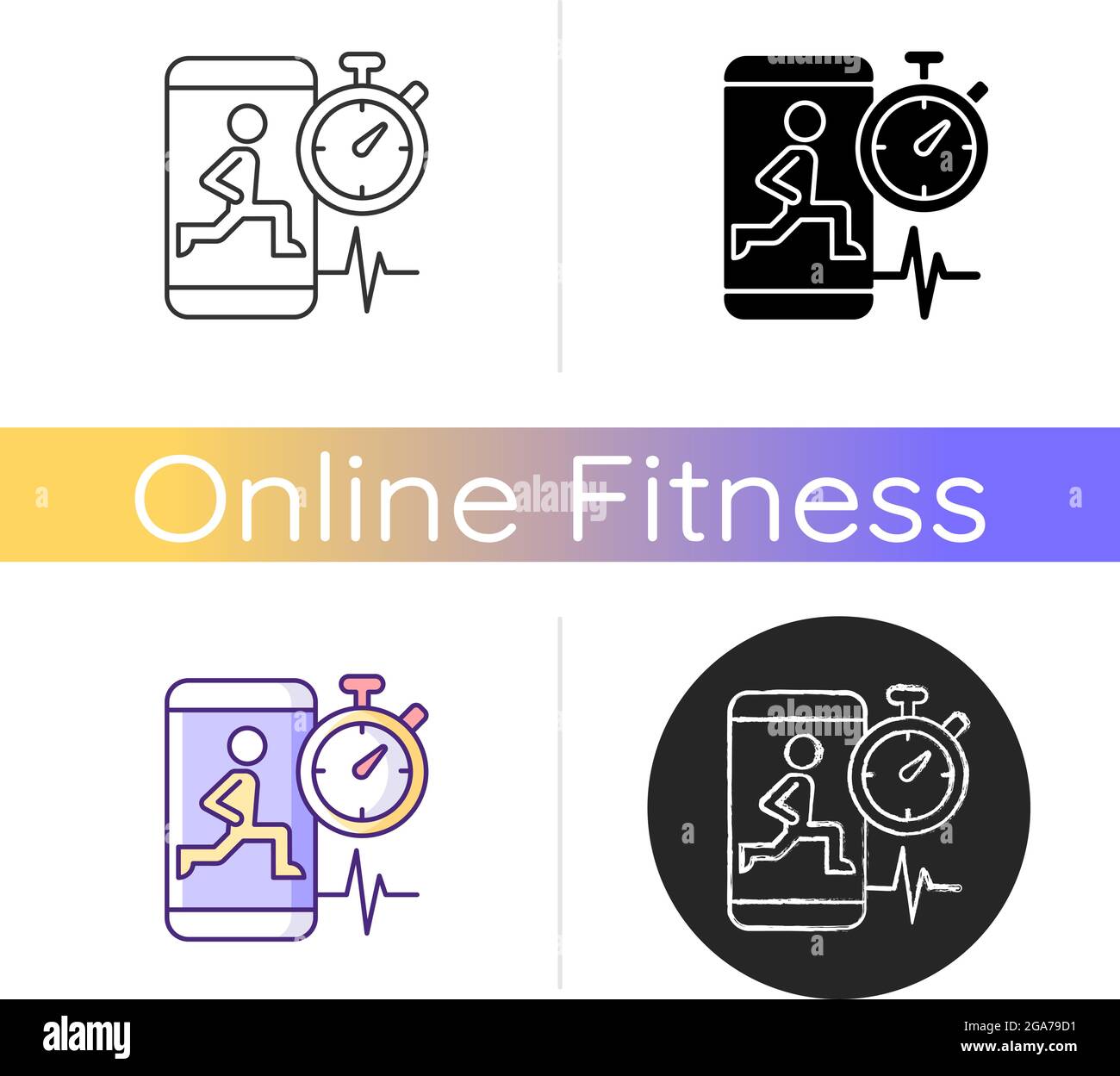 Online workout personal trainer Stock Vector Images - Alamy